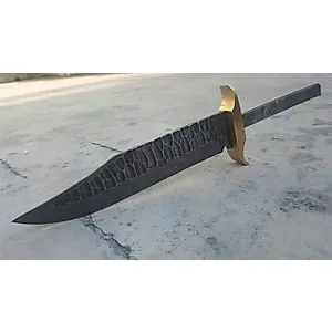 Unique Blades DAMASCUS STEEL FULL TANG/FLINT KNAPPED FINISH/BLANK BLADE FOR KNIFE MAKING