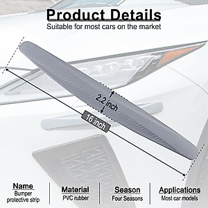 BJSIA 4PCS Rear Bumper Car Protector Strip, Anti-Collision Patch, Front and Back Corner Bumper Strip Anti-Scratch Trim Tape Carbon Fiber Textured, Universal for Cars, SUVs, Trucks 15.9" x 2.08" (Gray)