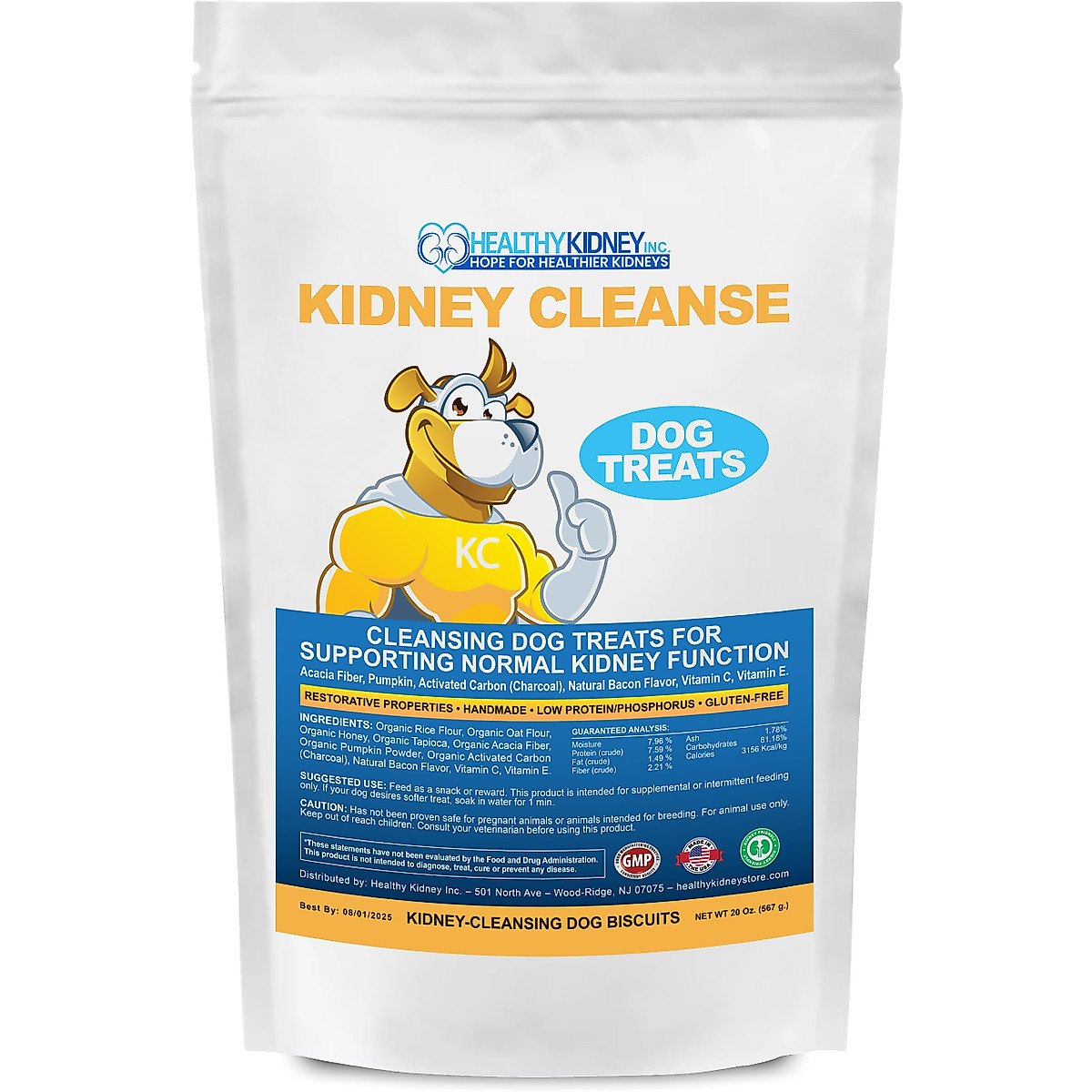 Kidney Cleanse Dog Treats Low Protein Bacon 20 Oz. Dog Treats for Kidney Support. Kidney Friendly Dog Food Diet Treat That Supports Normal Kidney Toxin Elimination