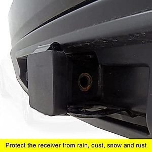 QODOLSI Pack-1 Trailer Hitch Cover Tube Plug, 2 Inches Heavy Duty Trailer Hitch Tube Cover, Trailer Hook Dust Plug Square Mouth Protection Cover (Black)