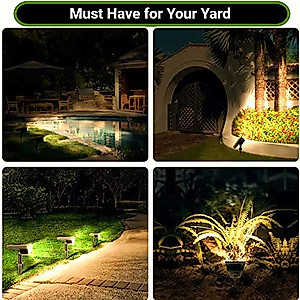 CLAONER 32 LED Solar Landscape Spotlights, Wireless Waterproof Solar Landscaping Spotlights Outdoor Solar Powered Wall Lights for Yard Garden Driveway Porch Walkway Pool Patio-Warm White(1 Pack)