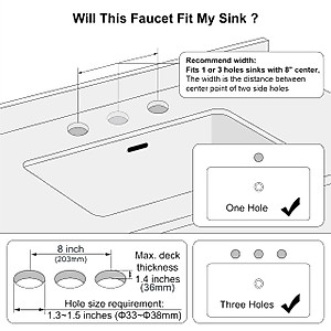 Derengge Kitchen Faucet,Single Handle Pull Down Kitchen Sink Faucet with Deck Plate for Bar,Farmhouse,Camper, Laundry, Rv,1 Hole or 3 Hole Installation,Matte Black Finished,FK-258-MT