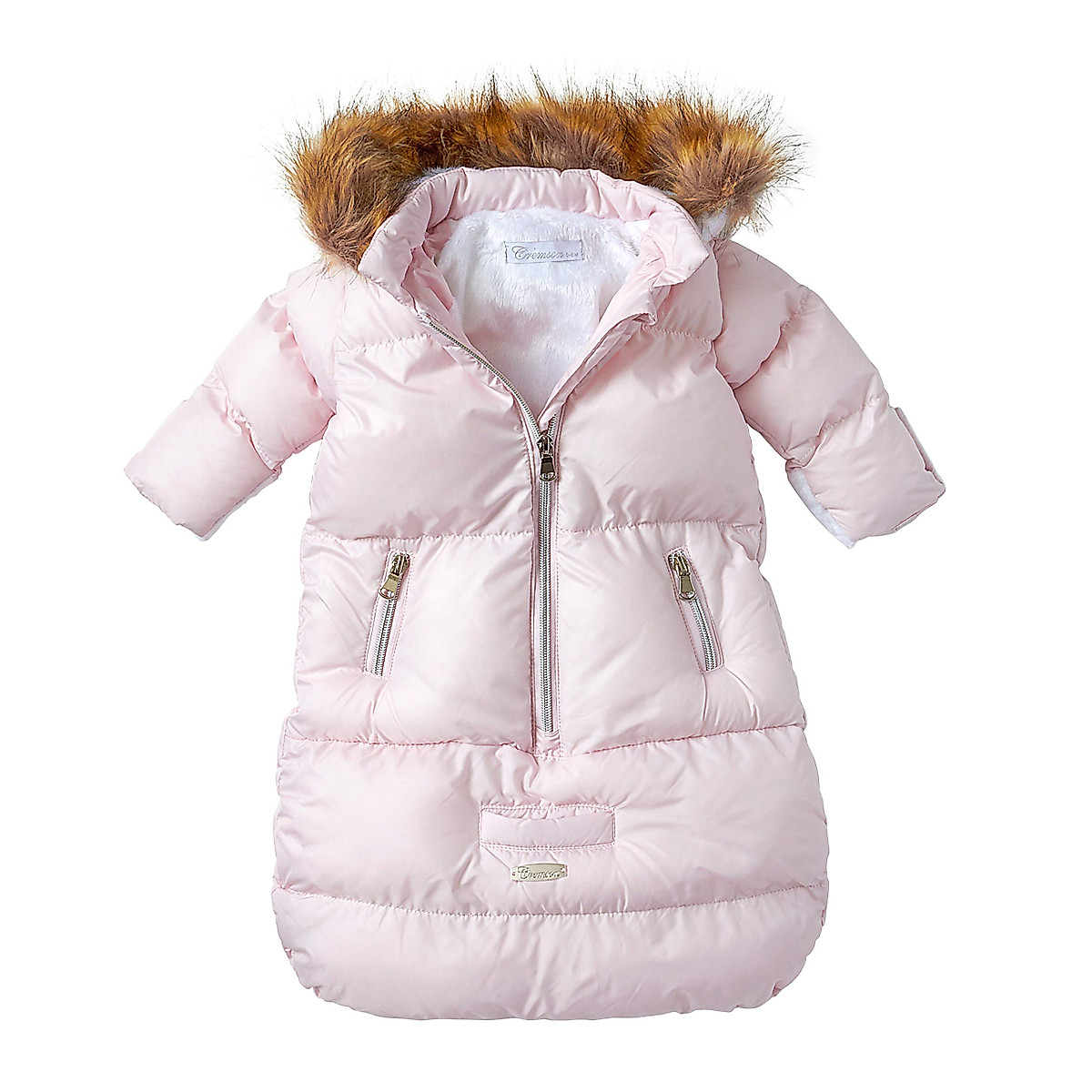 Cremson Girls Boys Newborn Infant Baby Puffer Carbag Pram Bag Snowsuit Bunting - Pink (Size 0/6 Months)