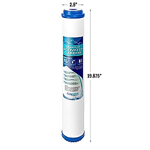 Standard Whole House Coconut Shell Granular Activated Carbon Water Filter 20” x 2.5” Fits 20” x 2.5” Housings. Remove Chlorine and Bad Odor. Compatible with EP-20, HX-CB-25-2010, F3WCB32 Pack of 2