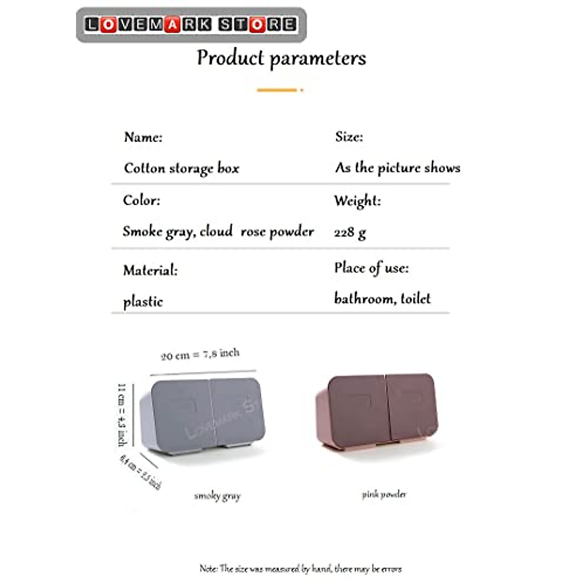 Qtip Holder | WALL-MOUNTED for Cotton Swabs | ORGANIZER | STORAGE BOX | 2 SEPARATE SECTIONED, WALL-MOUNTED, MULTI-PURPOSE COSMETIC BOX | JEWELRY STORAGE | MAKEUP COTTON SWAB ORGANIZER | HOUSEHOLD STORAGE BOXES. USAGE BEDROOM, BATHROOM, MAKEUP-TABLE