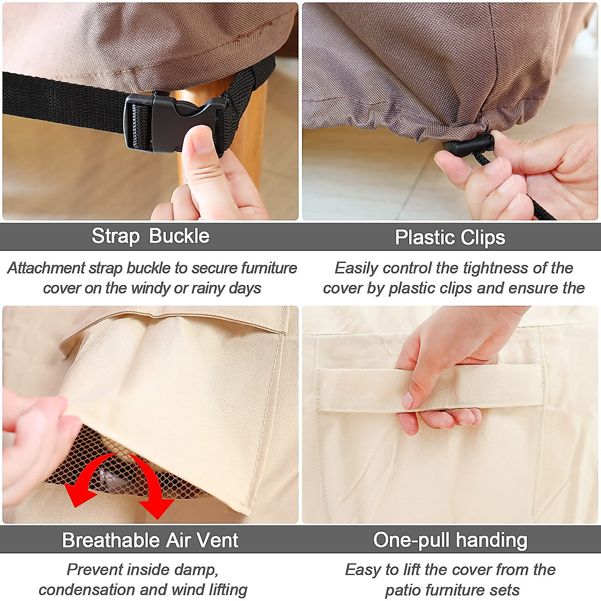 Cooskin Patio Furniture Cover 600D Waterproof Large Heavy Duty Outdoor Furniture Set Covers with Anti-UV and Wind-Proof Suitable for Patio Chair Set of 2 (35" W x 30" D x 35" H)