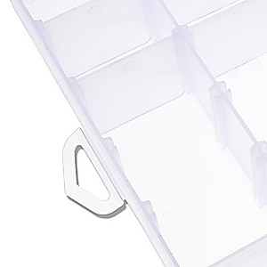 D-buy 36 Grids Clear Plastic Jewelry Box Organizer Storage Container with Adjustable Dividers 10.8 x 6.9 x 1.7 inch(Clear Color, 1 Pack, 36 Grids)