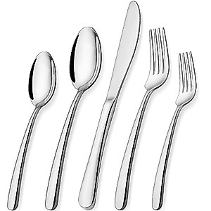 60-Piece Silverware Sets for 12, CEKEE Stainless Steel Heavy Duty Flatware Sets, Cutlery Set Utensil Sets for Home Hotel Includes Spoons and Forks Knife, Mirror Polished & Dishwasher Safe