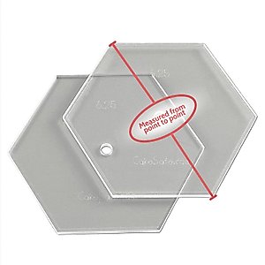 CAKESAFE 10.25 Inch Hexagon Acrylic Disk Set – 2-10.25” Clear ¼” Acrylic Buttercream Disks – Perfect Tool to Smooth the Frosting on Your Cakes, Disk Size and Perimeter Border Engraved on all Disks