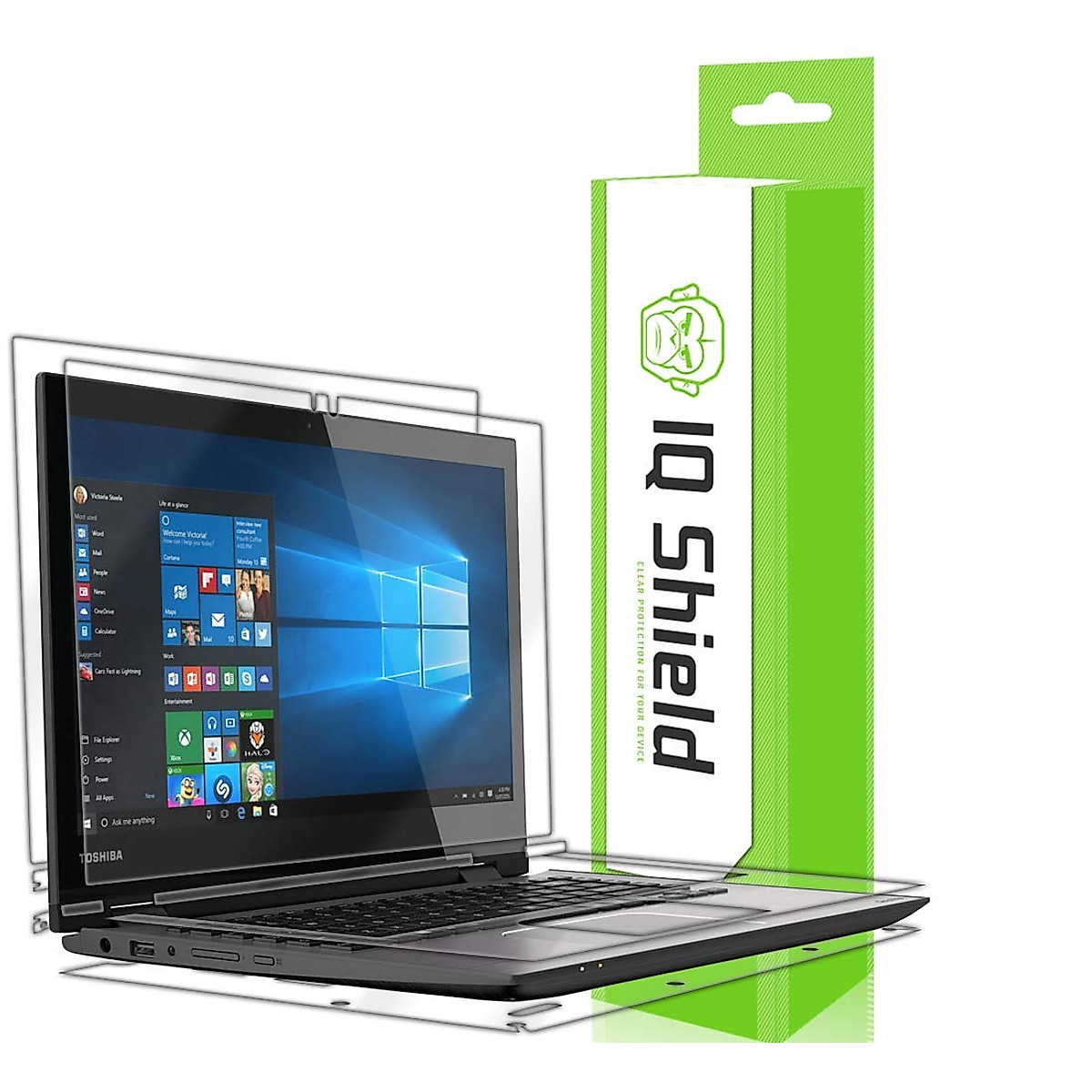 IQShield Full Body Skin Compatible with Toshiba Satellite Radius 14 inch (2015) + LiQuidSkin Clear (Full Coverage) Screen Protector HD and Anti-Bubble TPU Film