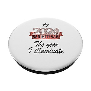 2024 Bar Mitzvah Quote Festive White Rose Decor PopSockets Standard PopGrip