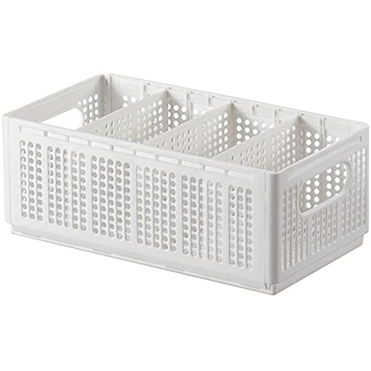 ChezMax Wardrobe Clothes Organizer, Upgraded PP Board Cabinet Closet Compartment Storage Baskets, White Washable Foldable Dividers Closet Drawer Bins for Underwear Socks Jeans, Big Size 5 Grids