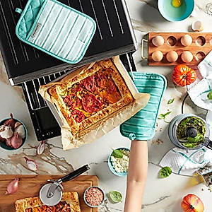 KitchenAid Albany Pot Holder 2-Pack Set, Aqua Sky, 7"x10"