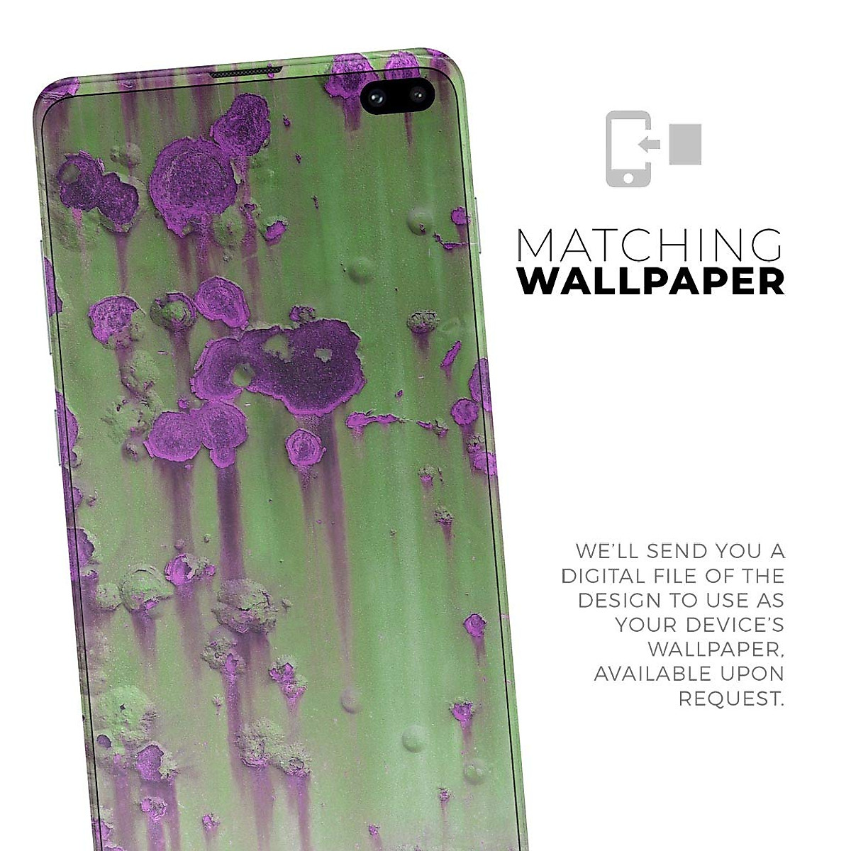 DesignSkinz Green Metal with Purple Rust Protective Vinyl Decal Wrap Skin Cover Compatible with The Samsung Galaxy S20 (Screen Trim & Back Glass Skin)