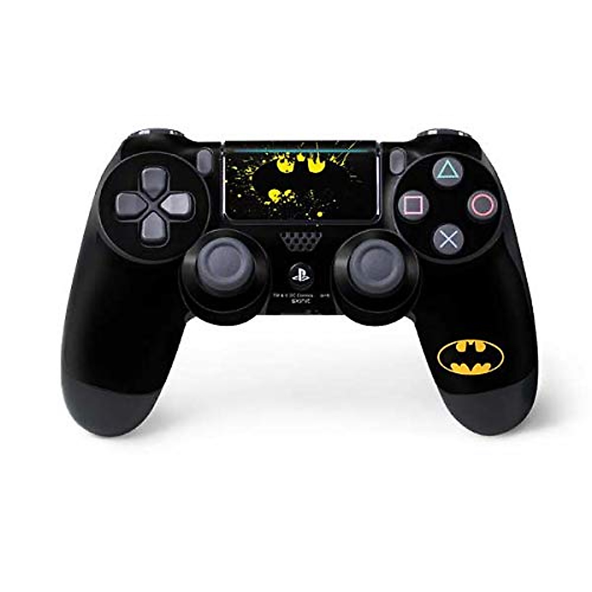 Skinit Decal Gaming Skin for PS4 Pro/Slim Controller - Officially Licensed Warner Bros Batman Logo Yellow Splash Design