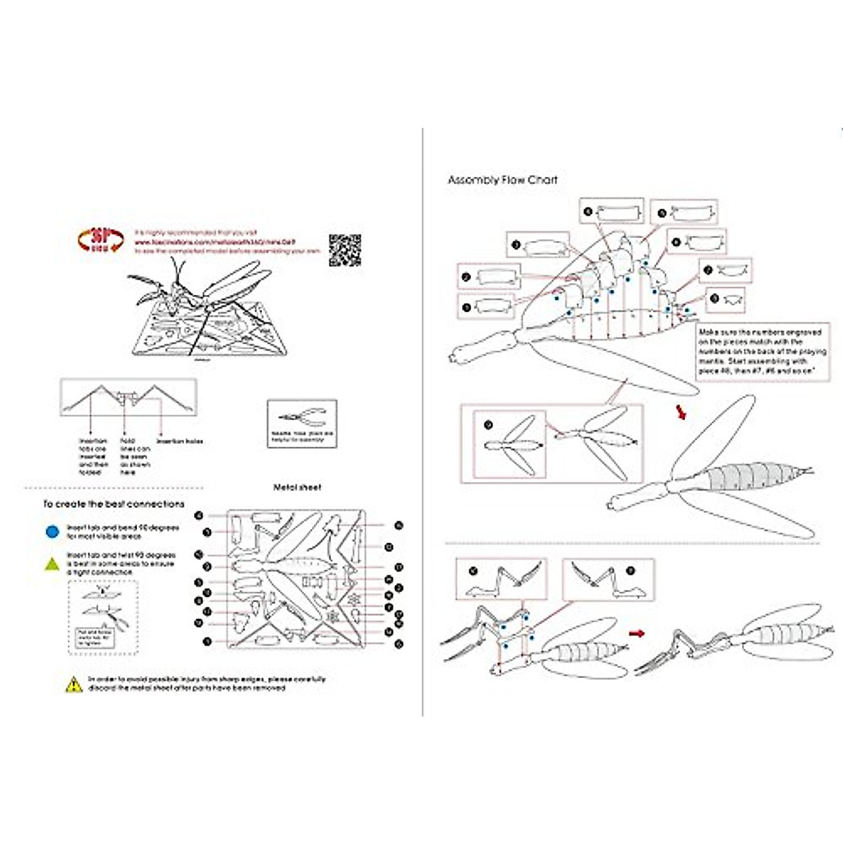 Metal Earth Fascinations Praying Mantis 3D Metal Model Kit