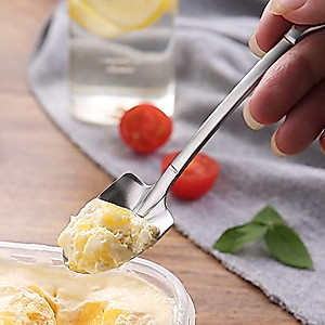10 Pack Dessert Spoon 6 inch Shovel Shape Stainless Steel Spoons Ice Cream Fruit Spoon for Home Kitchen or Restaurant