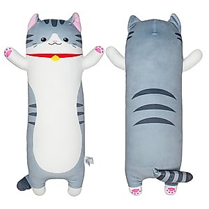 BenBen Cat Stuffed Animal, 35.5 inch Long Cat Plush Pillow, Cute Body Pillow for Kids, Adults, Soft Cuddle Pillow, Big Huggable Kitten Plushies Gift for Birthday, Christmas