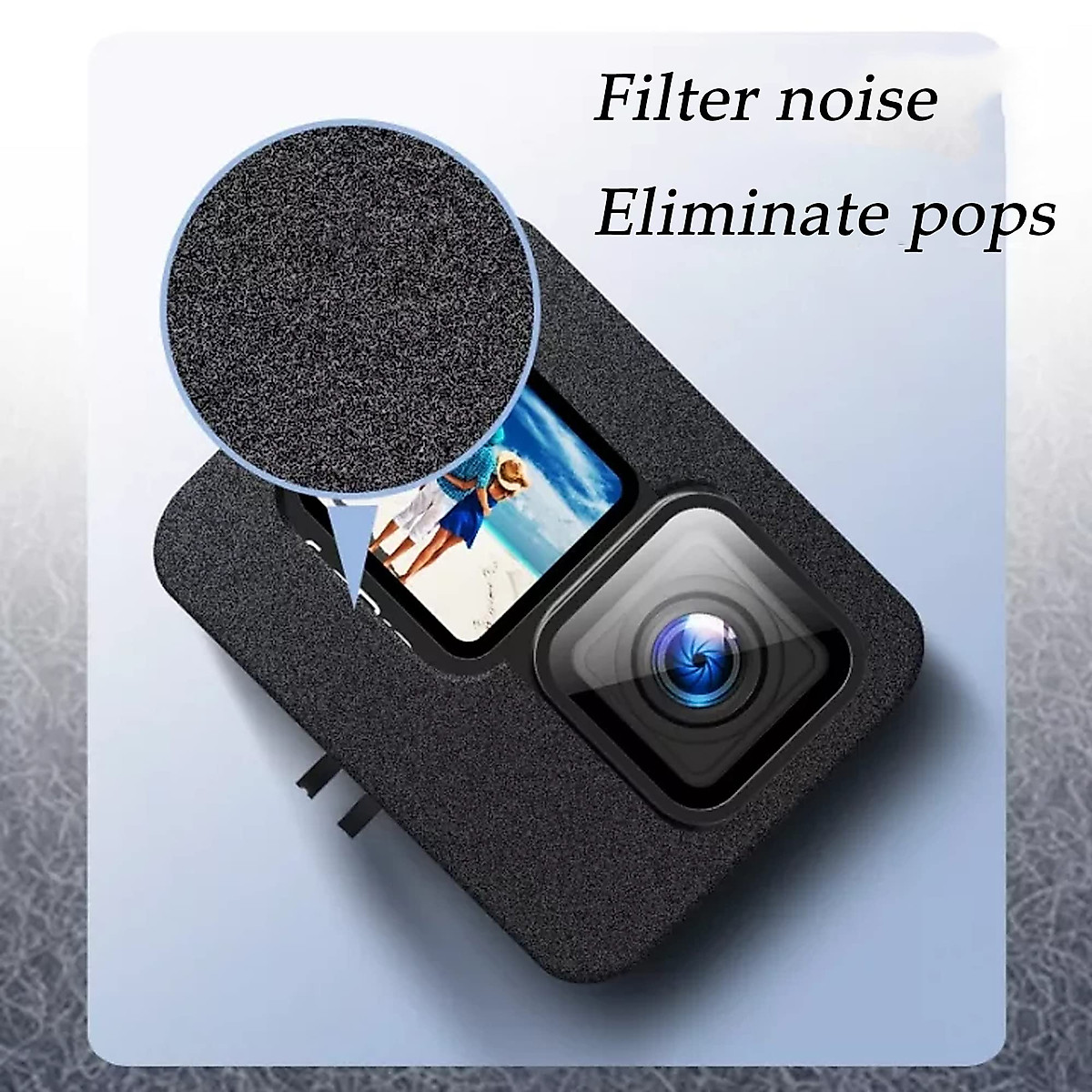 [2 Pack] Foam Windslayer Windscreen Case Compatible with Gopro Hero 12/11/10/9 Black,Windslayer Cover Housing Frame Case Windproof Housing Case for Video Noise Reduction Accessory