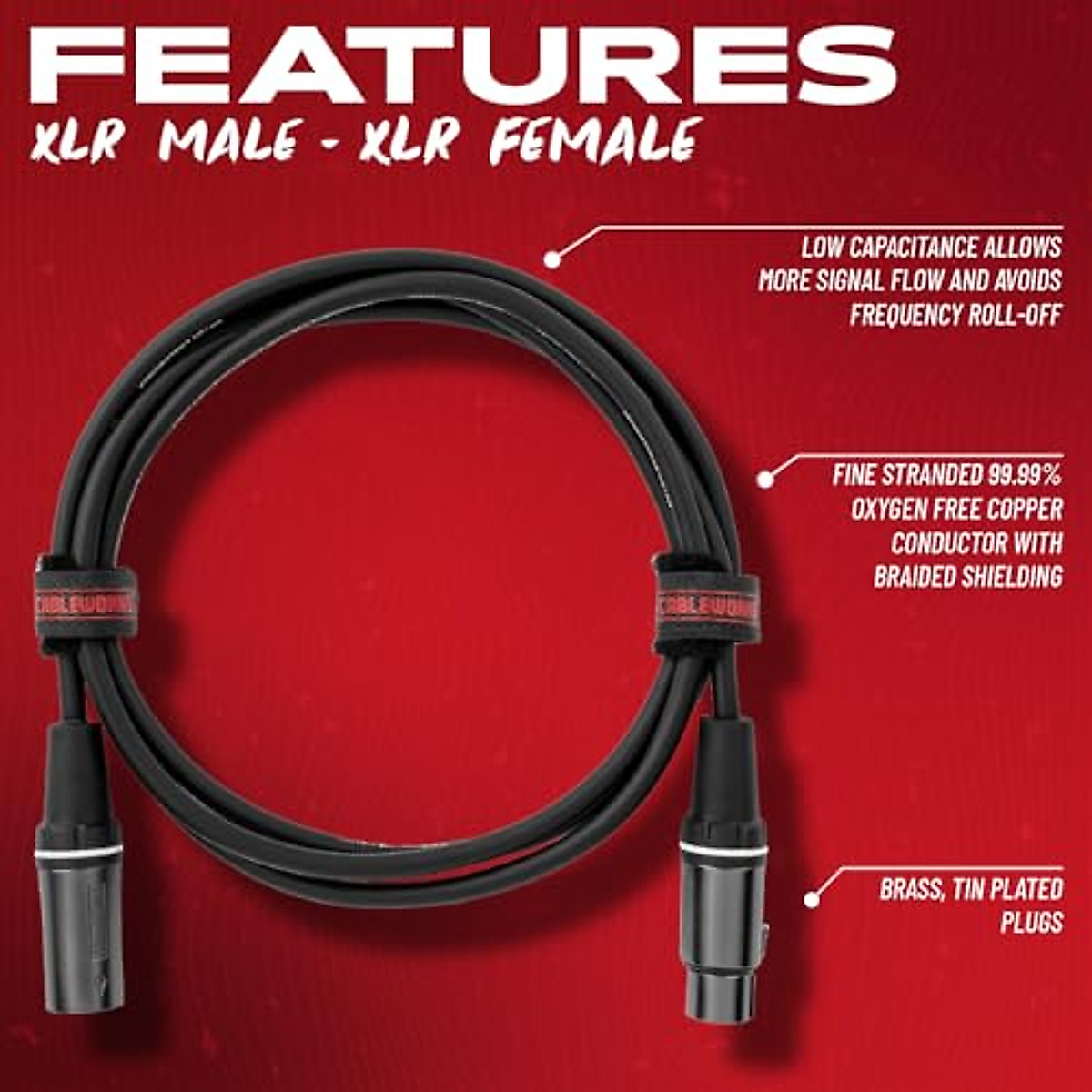 Cableworks By Gator Cases Composer Series Deluxe 100 Foot XLR Microphone Cable, (GCWC-XLR-100)