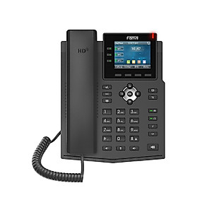 Fanvil X3U Enterprise VoIP Phone, 2.8-Inch Color Display, 6 SIP Lines, Dual-Port Gigabit Ethernet, Power Adapter Not Included