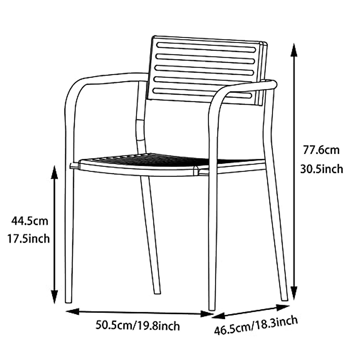 Lisuden Patio Bistro Metal Table Set with 2 Chairs, Outdoor Steel Slat Round Table for 2 Person, 27.5"(Dia) x28(H), Weather-Resistant Furniture Table Conversation Set for Backyard, Garden (White)