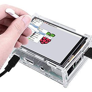kuman 3.5 Inch Touch Screen with Protective Case 320x480 Resolution TFT LCD Display for Raspberry Pi 3B+, 2B, B+