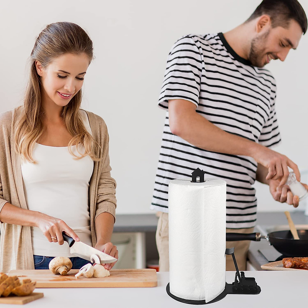 Onlycee Bulldozer Paper Tower Holder Kitchen Standing Countertop Paper Towl Roll Stand Rack Dispenser