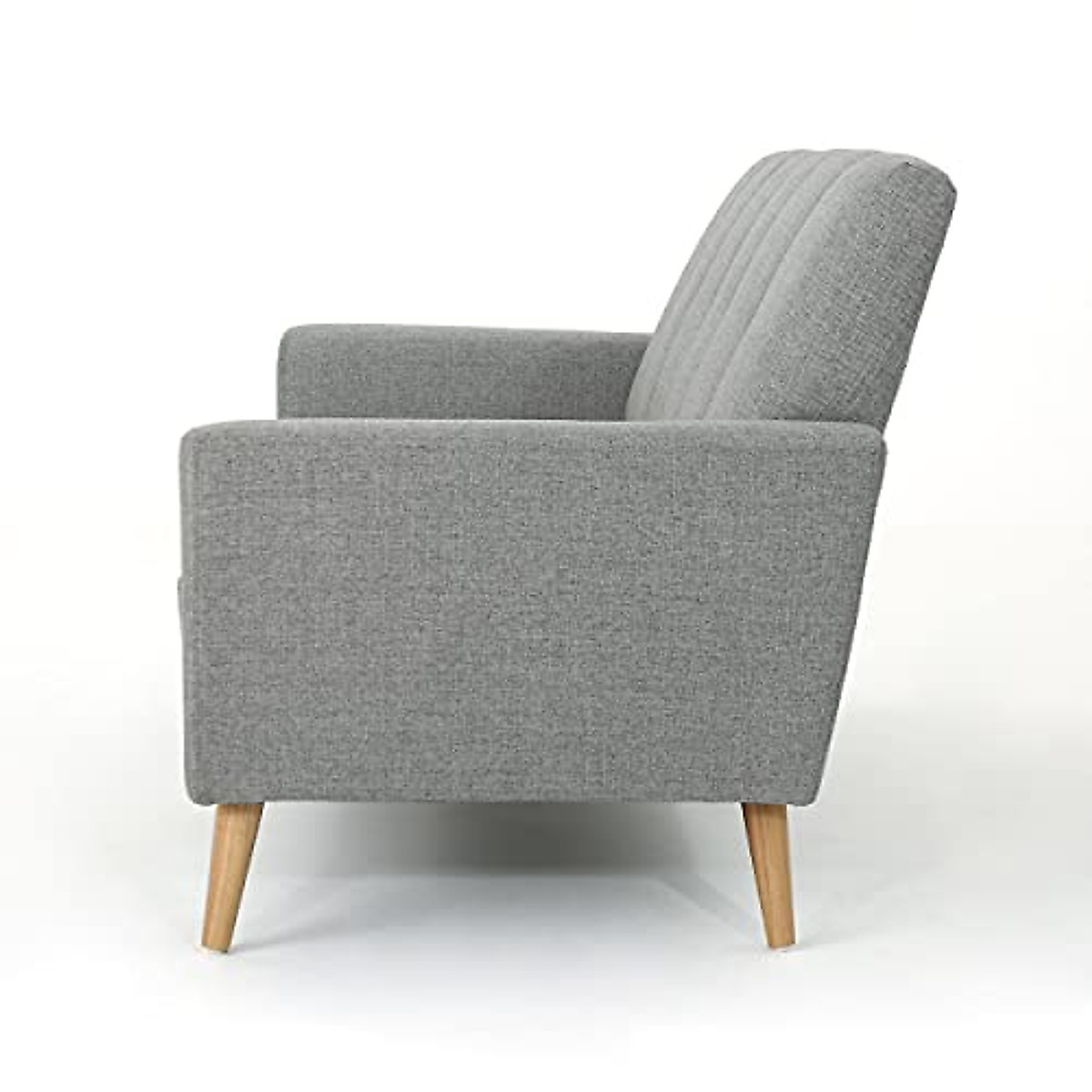 Christopher Knight Home Treston Mid-Century Fabric Sofa, Grey / Natural