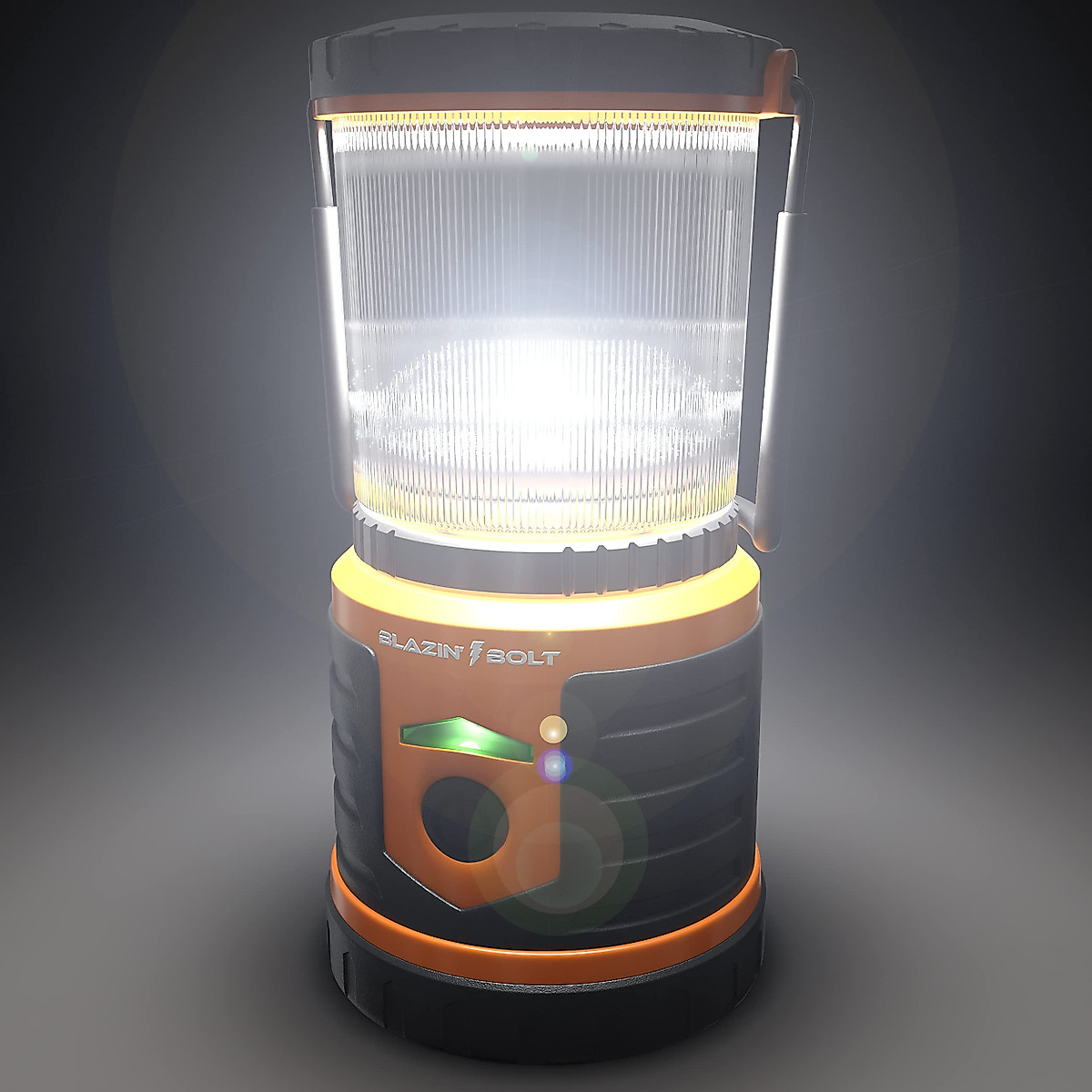 Blazin Bolt Rugged USB Rechargeable Lantern | 600 Lumen | 500 Hours of Light | Giant 12000mAh Power Bank | 6 Modes | Camping, Emergency, Power Outage, Storm, Blizzard, Hurricane Survival