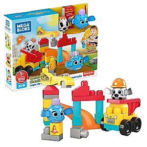 Mega Bloks Peek A Blocks Construction Site, Building Toys for Toddlers (30 Pieces)
