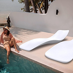 Generic Pool Lounge Chairs -Sun Shelf Lounge Chair - Compatible with All Pool Types - Up to 9"" in The Water(CF117), White