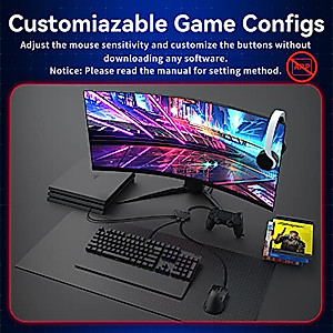 AIMVICE Keyboard and Mouse Adapter Compatible with Nintendo Switch/Xbox Series (X/S)/Xbox One/PS4/PS3, Video Game Converter, Adjustable Mouse Sensitivity, Support Customize Keys