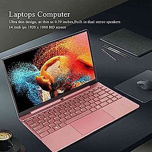 Ultra Slim Notebook, IPS HD Micro Edge Backlit Screen, Quad Core Digital Keyboard, Touchpad for School US Plug