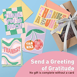 S&O Thank You Cards with Envelopes - Blank Thank You Cards for Handwritten Messages - Thank You Notes with Envelopes Set of 24 - Assorted Thank You Cards for Teachers with Color Envelopes to Mix & Match