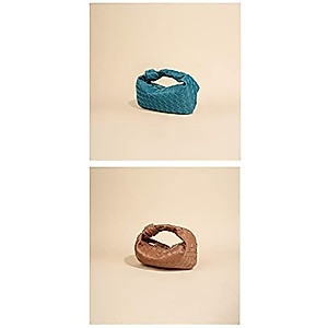 Leather Woven Ladies Tote Bag Underarm Bag Casual Diamond Grid Cloud Shoulder Bag caramel