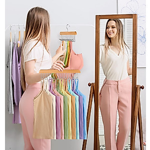 Fitnice 2 Pack Bra Hanger, Belt Hanger for Closet with 20 Metal Hooks Tank Top Hanger Space Saving Tie Rack for Men Closet Organizers and Storage Hanging for Sport Bra, Belt, Tie, Scarf, Lingerie