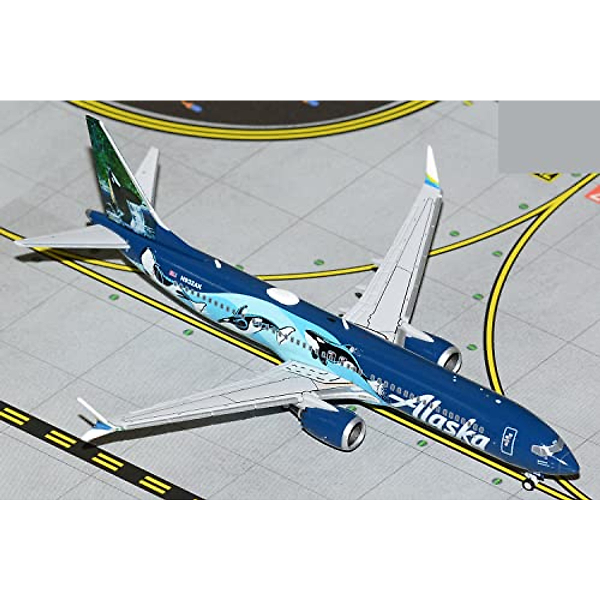 GeminiJets GJASA2078 Alaska Airlines Boeing 737 MAX 9 West Coast Wonders / Orcas; Scale 1:400