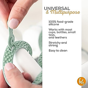 BooginHead SippiGrip Food-Grade Silicone Baby Bottle Holder & Sippy Cup Strap, Sage Green