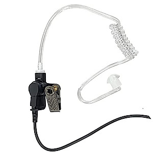 MaximalPower Headset Earpiece with Kevlar Reinforced Cable 2-Pin for Motorola Two-Way Radios Surveillance Headset (RHF MOT 2PIN HQ)
