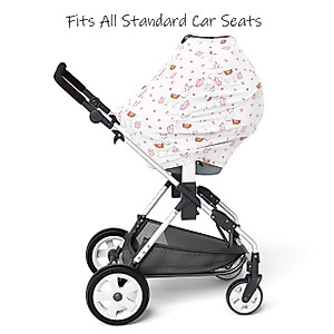 YayaTete Llamas Stretchy Multi Use Cover Car Seat Canopy Nursing Breastfeeding Cover Up Shopping Grocery Cart High Chair Covering Baby Girl Llama and Alpaca Nursery Decor, black, white, one size