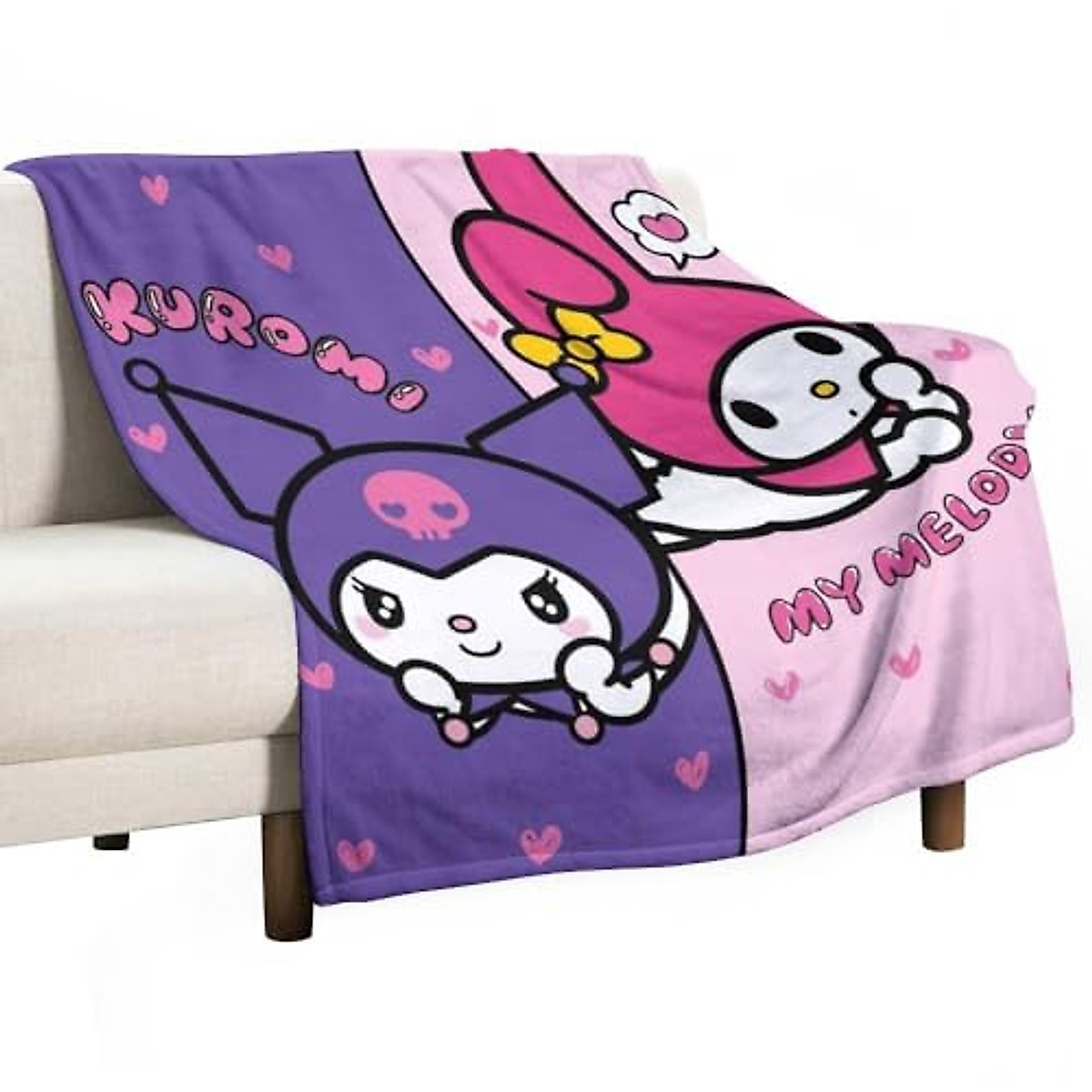 Flannel Blanket, Soft Cozy Lightweight Throw Blanket Cute Purple Patchwork Blanket Gift for Couch Bed Office Travel All Season 40x50 Inches