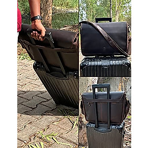 RUSTIC TOWN Leather Messenger Bag for Men Women - Top Grain Leather Laptop Satchel Office Shoulder Bag (16-Inch, Dark Brown)