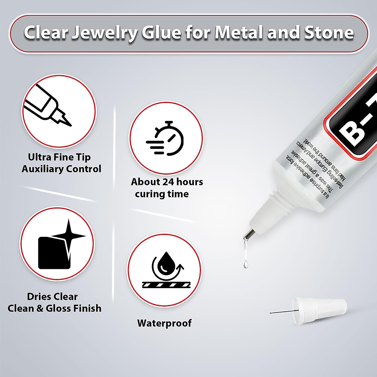 Jewelry Glue for Metal and Stone: 2PCS 10ML 0.3fl.oz Bead Glue for Jewelry Making Jewelry Glue for Stones Super Adhesive Rhinestones Metal Crafts Diamond Nail Fabric Repair