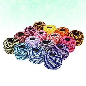 Beavorty Bracelet Making Kit 16 Roll Embroidery Thread Floss Set Rainbow Color Cross Threads Sewing Thread Wool Cotton Line Sewing Craft Art Supplies (Mixed Color) Bracelet Making Kit Beads