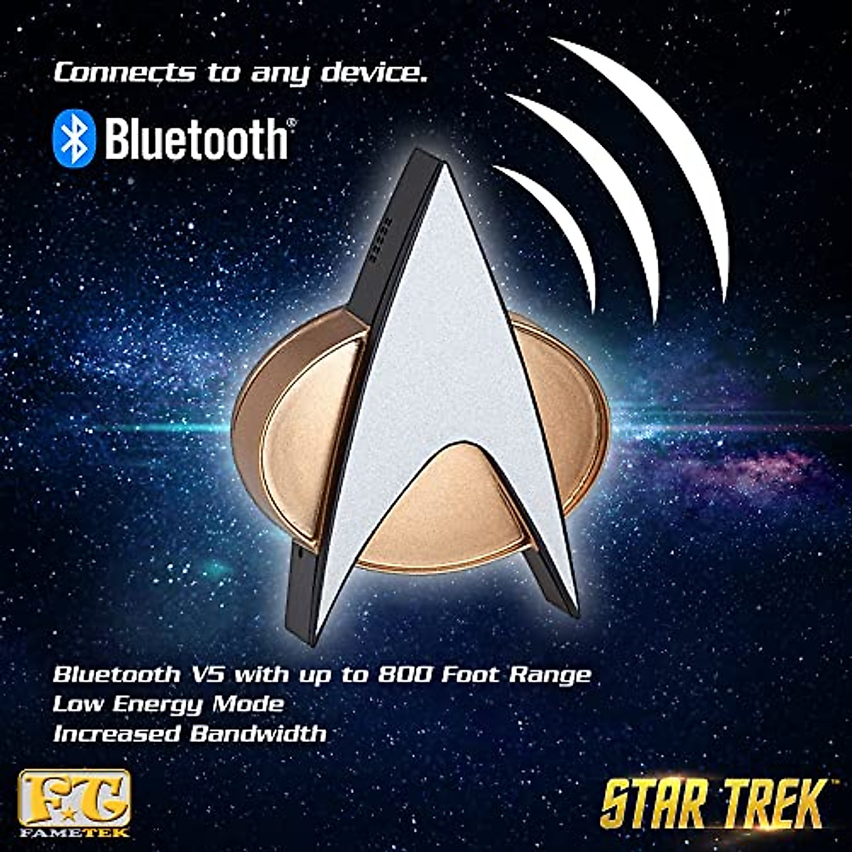 FAMETEK Star Trek TNG Bluetooth ComBadge - Official Collectible