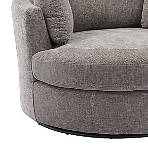 360° Swivel Accent Barrel Chair with 3 Pillows Furniture Set,Upholstered Oversized Leisure Round Loveseat Recliner Cozy Club Sofa Chaise Lounge Circle Armchair for Living Room/Hotel/Nursery/Office