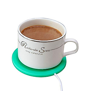 Cabilock Coffee Mug Warmer Creative Cartoon Cup Mug Warmer Pad USB Coffee Tea Beverage Heating Coaster for Home Office (Green)