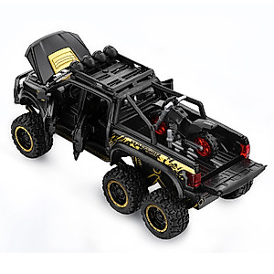 Diecast Pickup Truck Toy F150 Zinc Alloy Metal Model Car 1:24 Scale for Kids Toy Gift (Black)