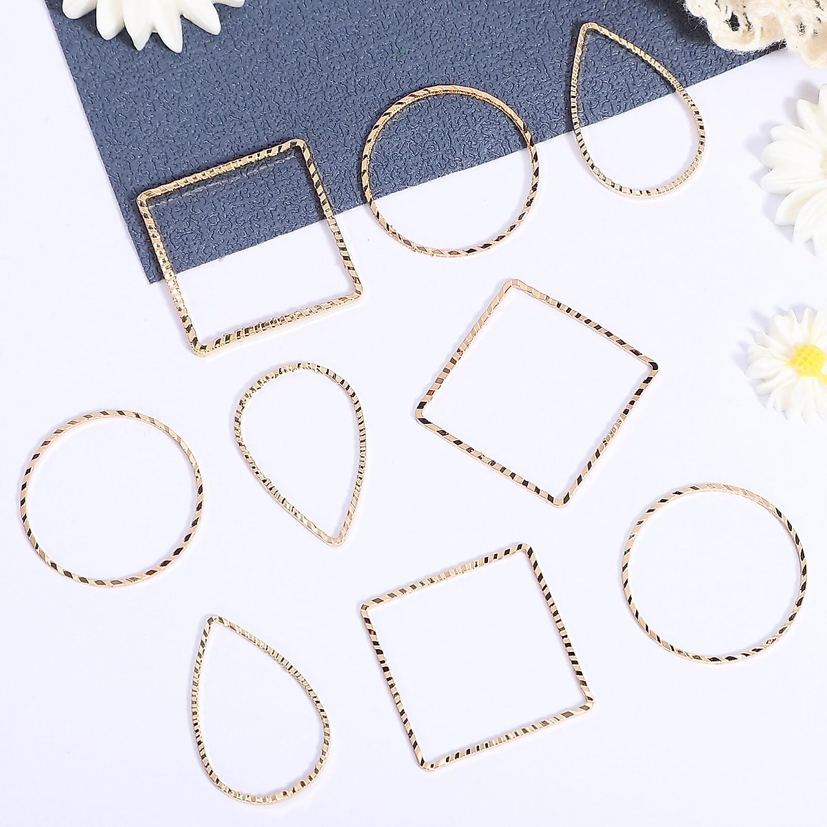VILLCASE 30pcs Geometric Figure Earring Hoops Earrings Findings Craft Earring Making Accessories
